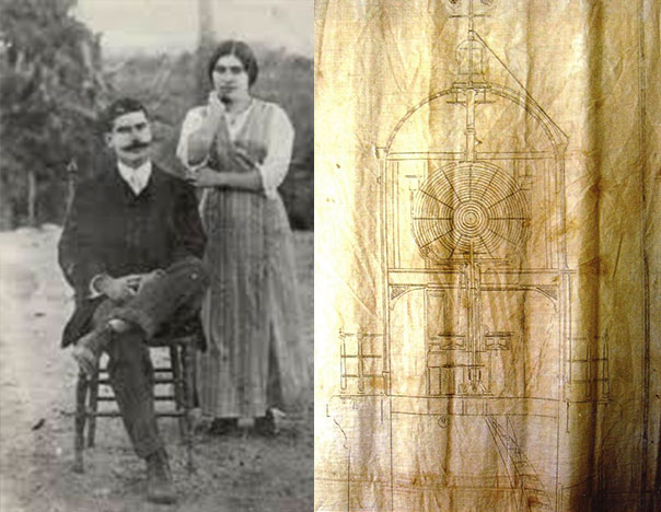 joaquin-palacios-margo-y-esposa-y-plano-del-faro-viejo - CULCO BCS